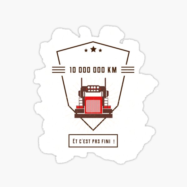 "Truck: 10 million km" Sticker by NamenamFactory | Redbubble