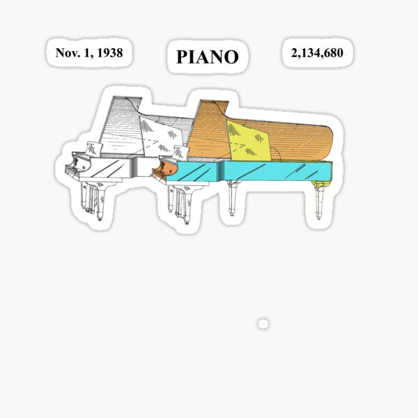 "1938 Old Vintage Piano Patent" Sticker for Sale by Yourdreamplanet ...