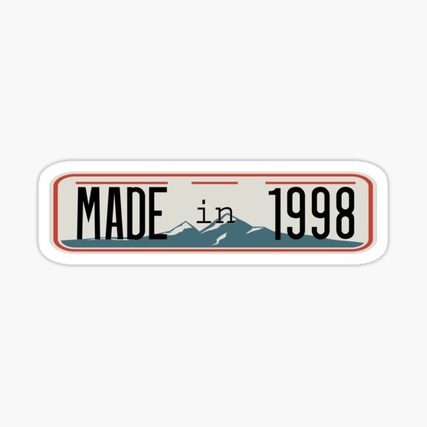 "Made in 1998" Sticker by GayStil | Redbubble
