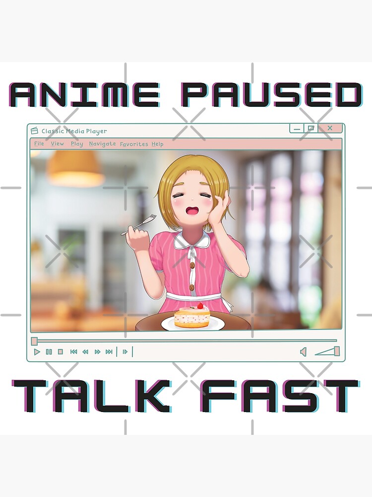 "Anime Girl Eating Paused, Talk Fast" Canvas Print by mschubbybunny ...