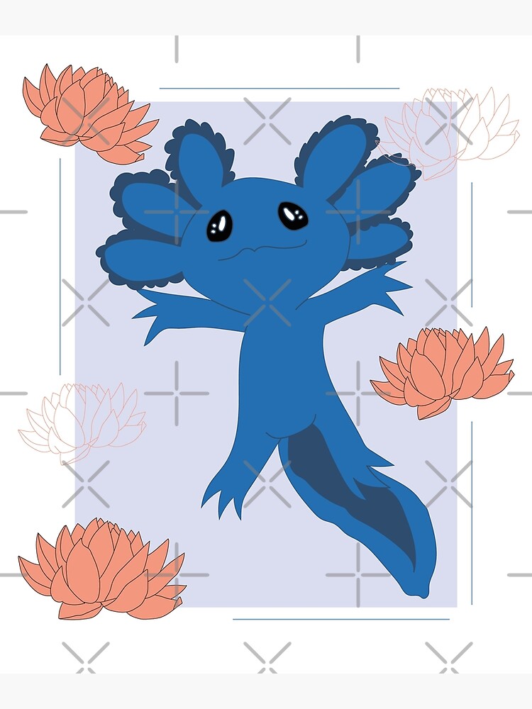 "Cute blue axolotl" Poster for Sale by Bob-n-Hope | Redbubble
