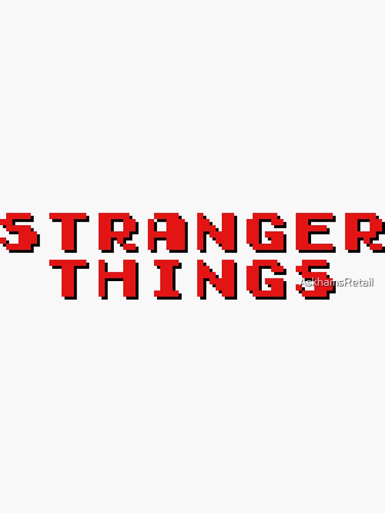 "Stranger-Things title logo with retro computer text" Sticker for Sale ...