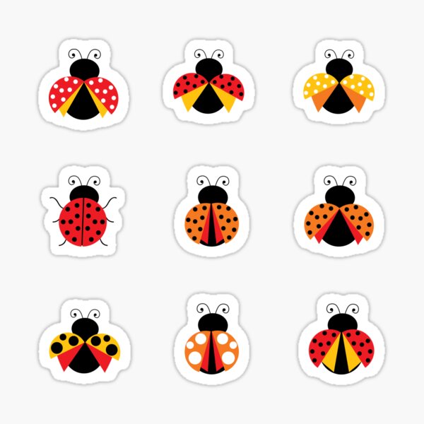 "Ladybug Sticker Pack" Sticker for Sale by PinkPerfect | Redbubble