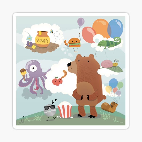 "ADHD Bear" Sticker by N11-Design | Redbubble