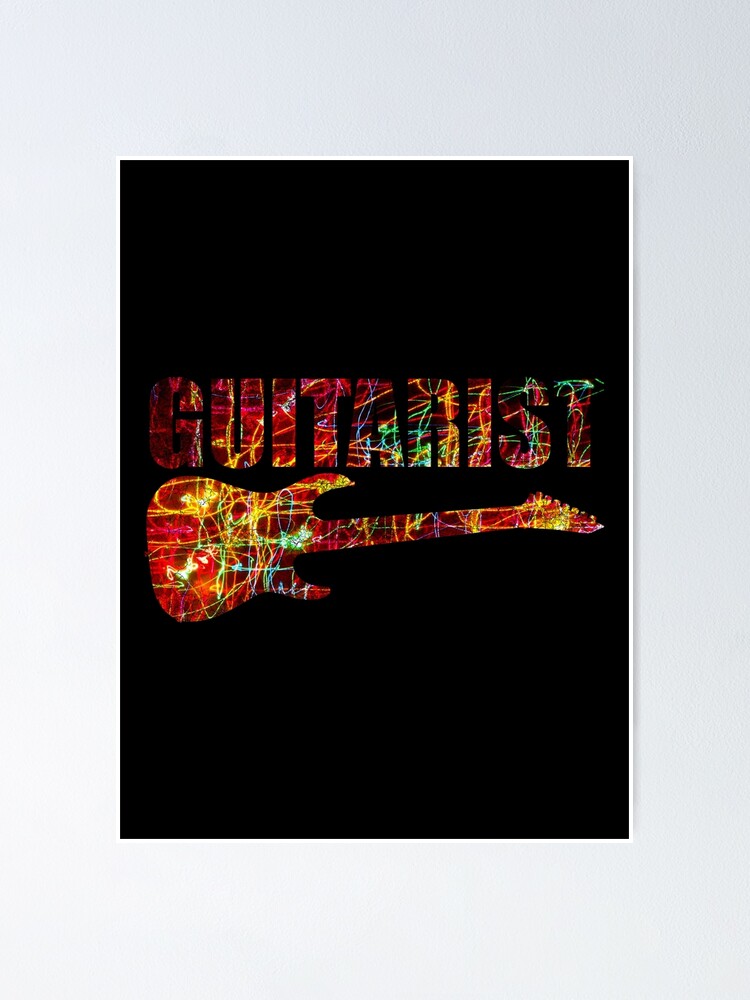 "Colorful guitar guitarist laser light" Poster for Sale by mscholly ...