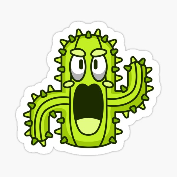 "Scream Cute Cactus Monster" Sticker for Sale by bedamanusia | Redbubble