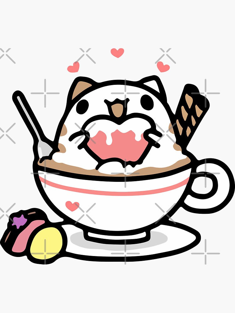 Pegatina «Gato café, Bugcat Capoo» de dev-ilyass | Redbubble