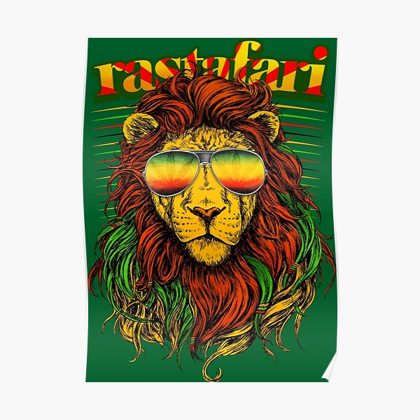 "Rastafari Lion" Poster by e-y-art | Redbubble