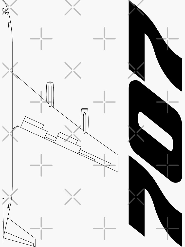 "Boeing 707 Drawing Top View" Sticker for Sale by Avinez | Redbubble