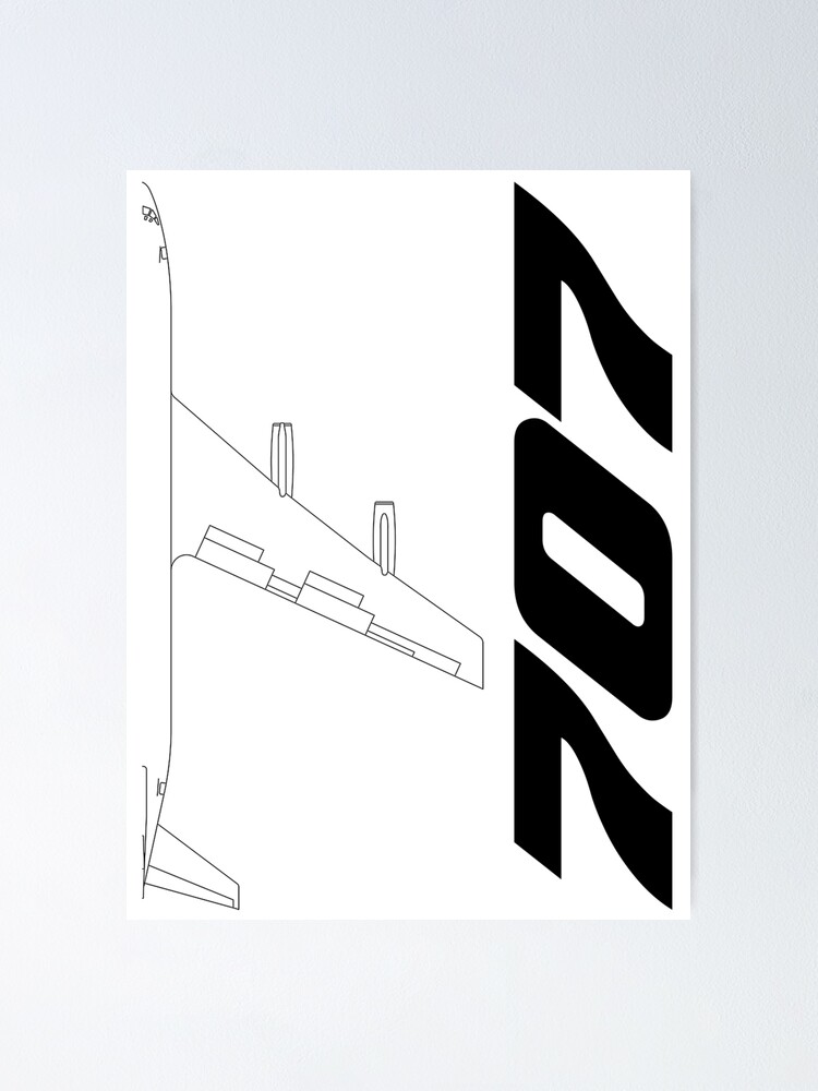 "Boeing 707 Classic Drawing Top View" Poster by Avinez | Redbubble