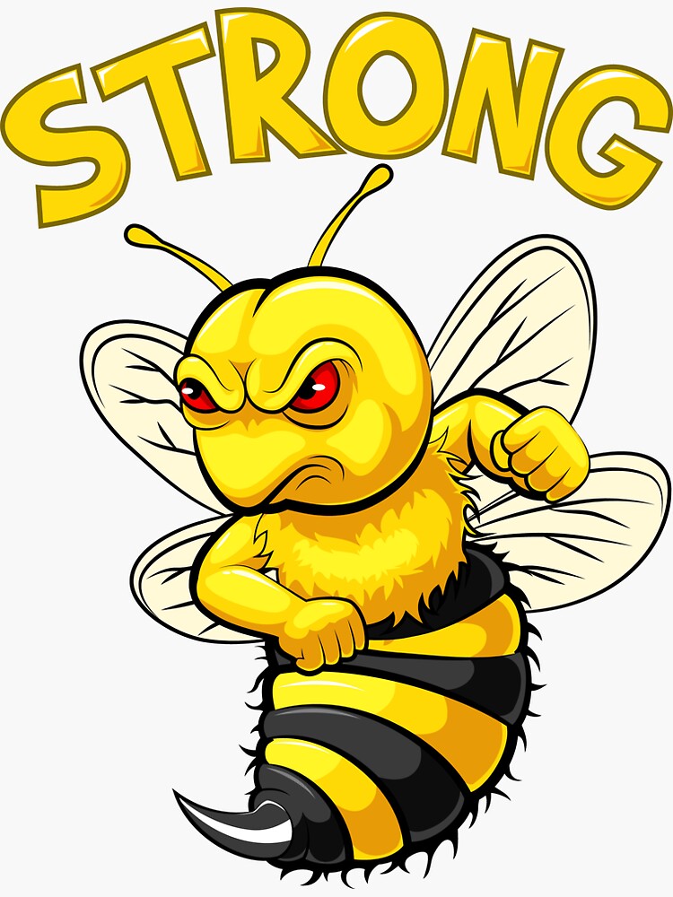 " Angry bee" Sticker for Sale by MariaFionawati | Redbubble