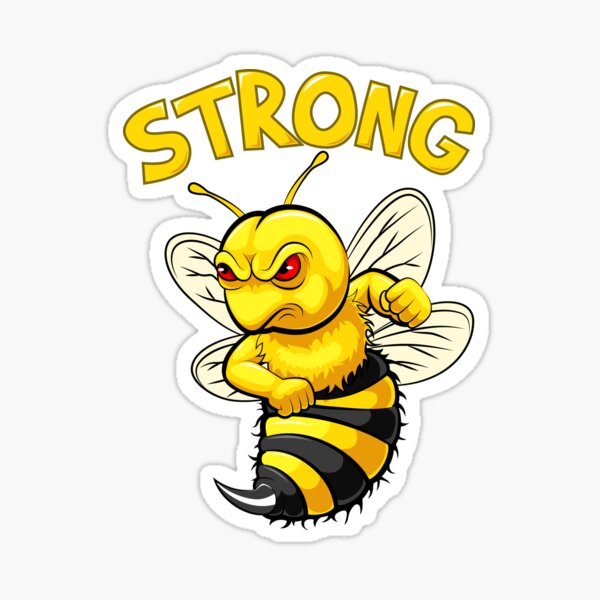 " Angry bee" Sticker for Sale by MariaFionawati | Redbubble