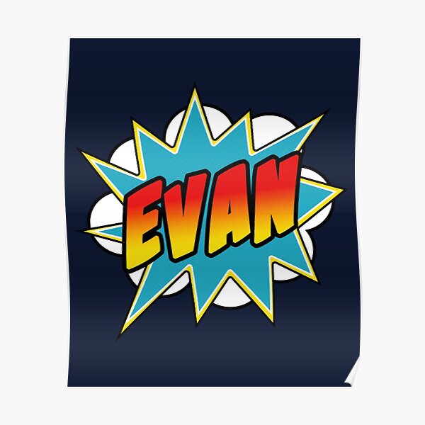 Póster «Superhéroe del cómic del nombre de Evan para niños» de Rixta82 ...