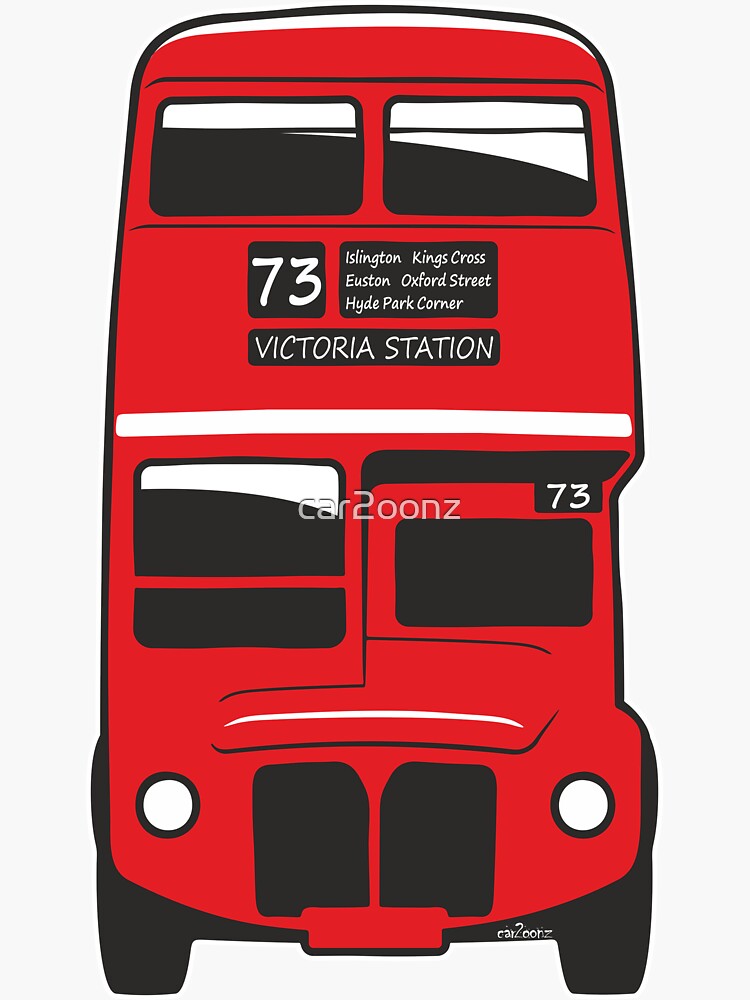 "London bus" Sticker for Sale by car2oonz | Redbubble