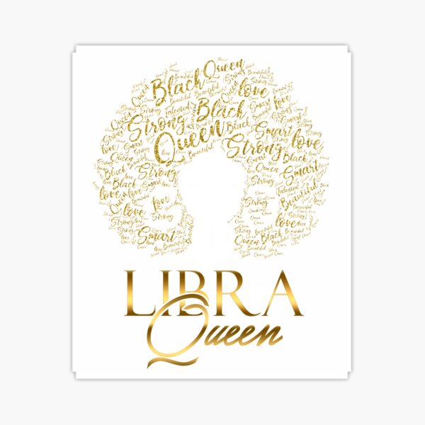 "Libra Black Queen Zodiac Beautiful Afro Woman Birthday Gifts" Sticker ...
