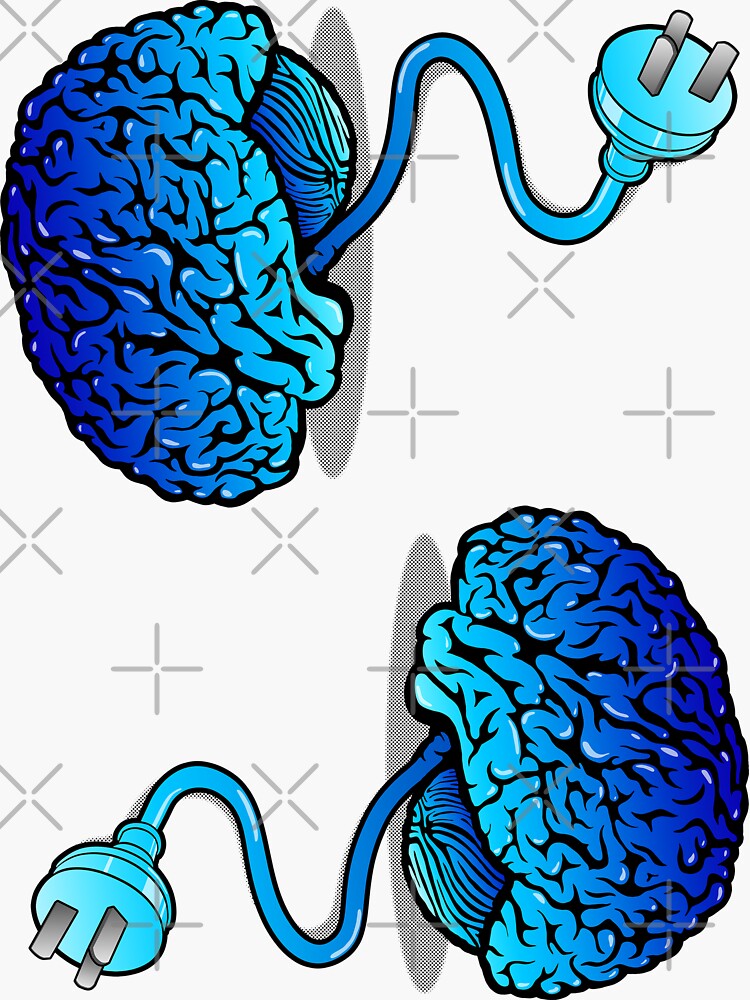 "Your Brain without Coffee - Blue" Sticker by RevolutionGFX | Redbubble