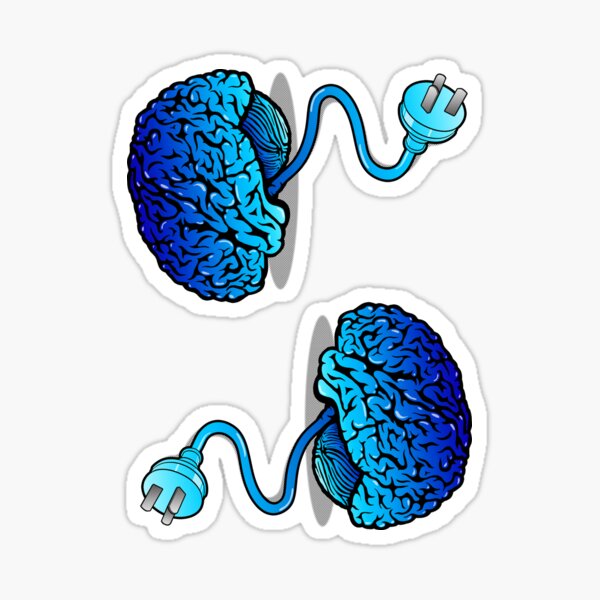 "Your Brain without Coffee - Blue" Sticker by RevolutionGFX | Redbubble