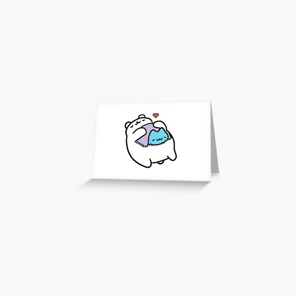 "Bugcat Capoo, Cute panda polar and cat sleeping" Greeting Card for ...