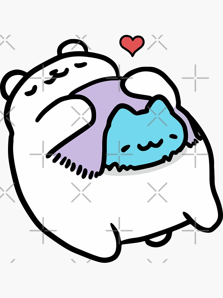 "Bugcat Capoo, Cute panda polar and cat sleeping" Sticker for Sale by ...