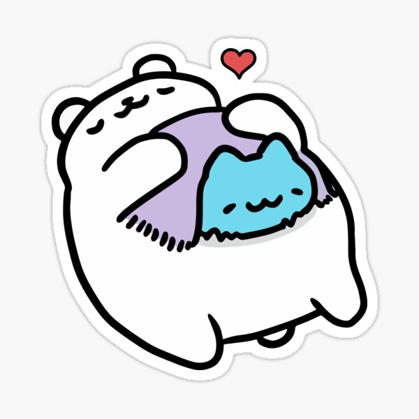 "Bugcat Capoo, Cute panda polar and cat sleeping" Sticker for Sale by ...