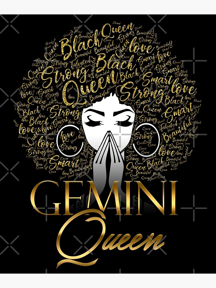 "Gemini Black Queen Zodiac Beautiful Afro Woman Birthday Gifts" Poster ...