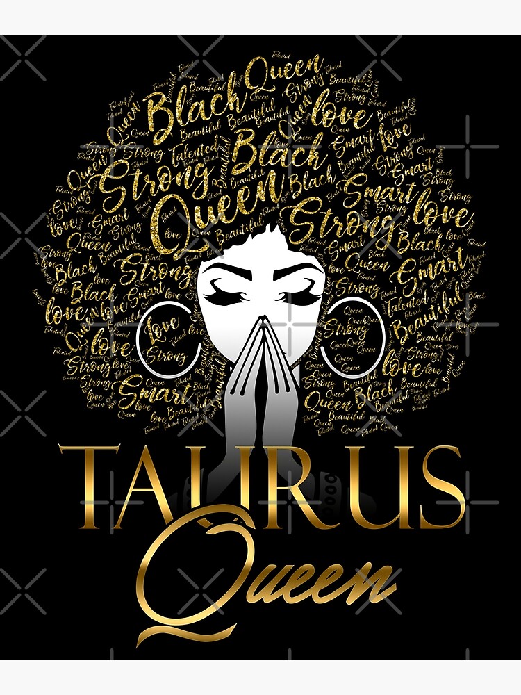 "Taurus Black Queen Zodiac Beautiful Afro Woman Birthday Gifts" Poster ...