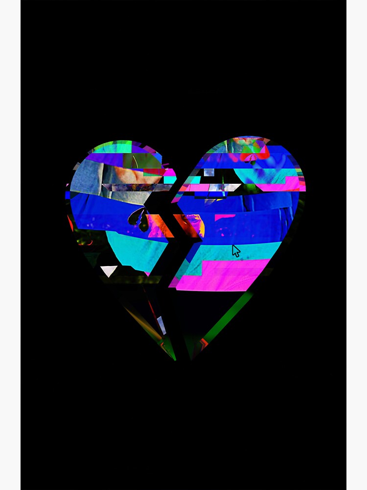 "glitch heart digital edit" Sticker for Sale by animalwithclo | Redbubble
