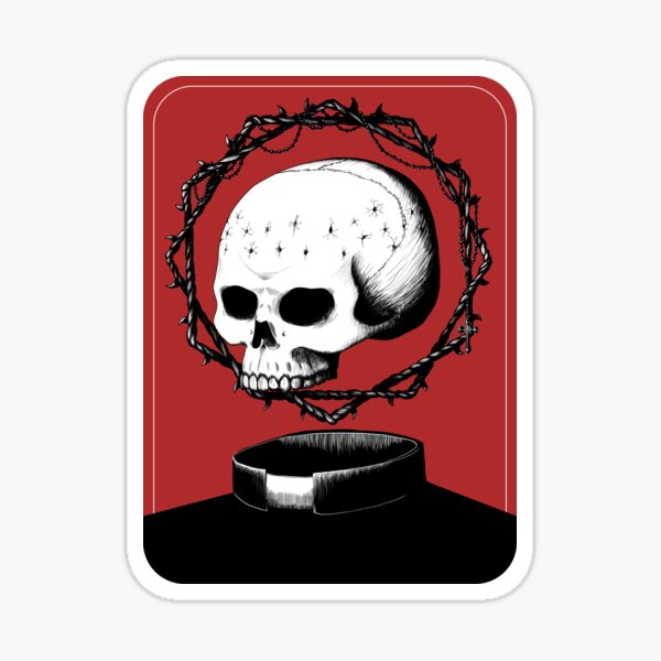"Skull Priest of the Rosary" Sticker by SuzeGil | Redbubble