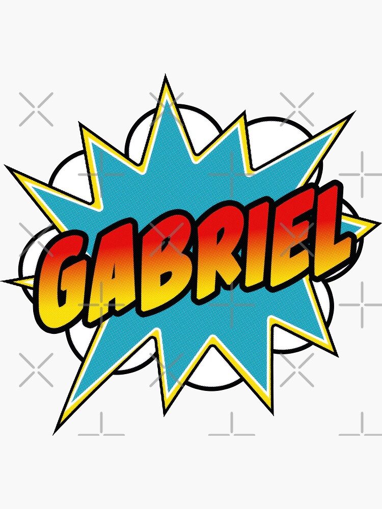 "Boys Gabriel Name Comic Book Superhero" Sticker for Sale by Rixta82 ...