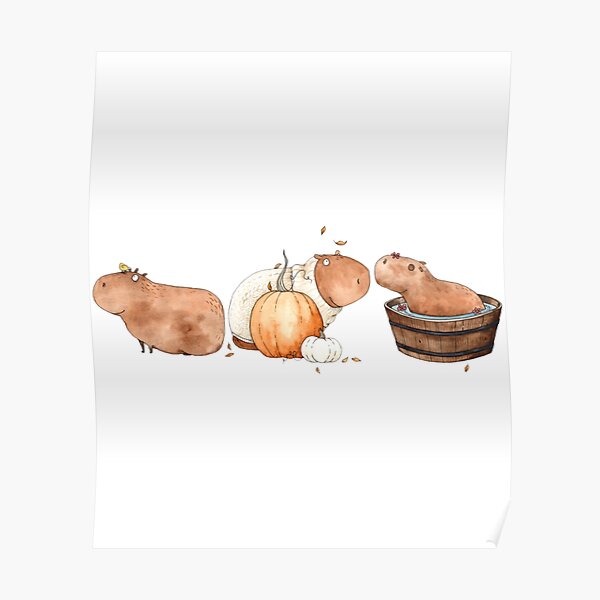 "Cute Capybaras " Poster for Sale by FreshDressedTee | Redbubble