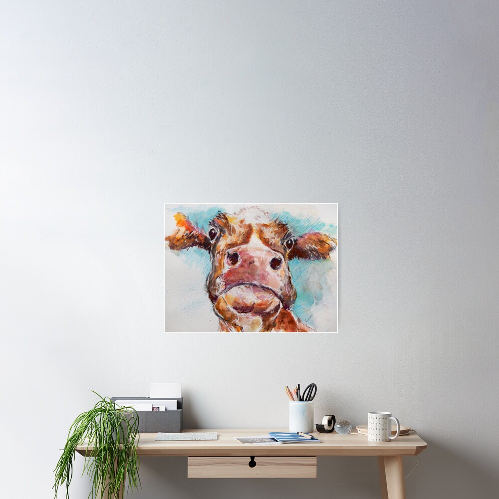 "Stroppy Cow" Poster for Sale by louisefletcher | Redbubble