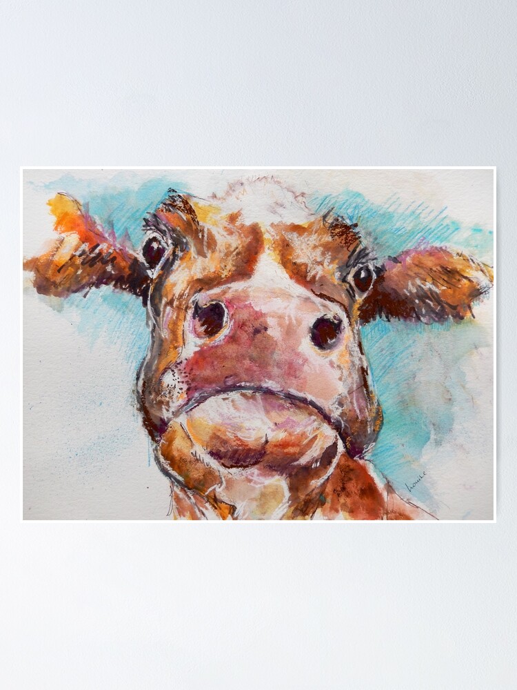 "Stroppy Cow" Poster for Sale by louisefletcher | Redbubble
