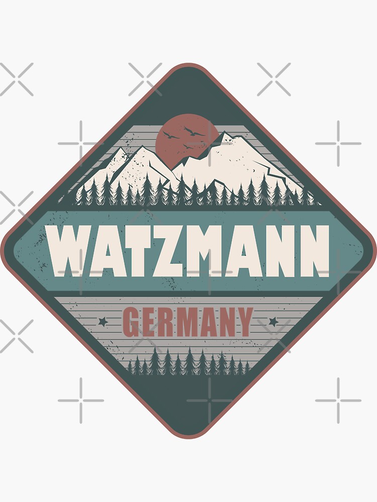 "Watzmann Bavaria Germany Vintage Hiking Design" Sticker for Sale by ...