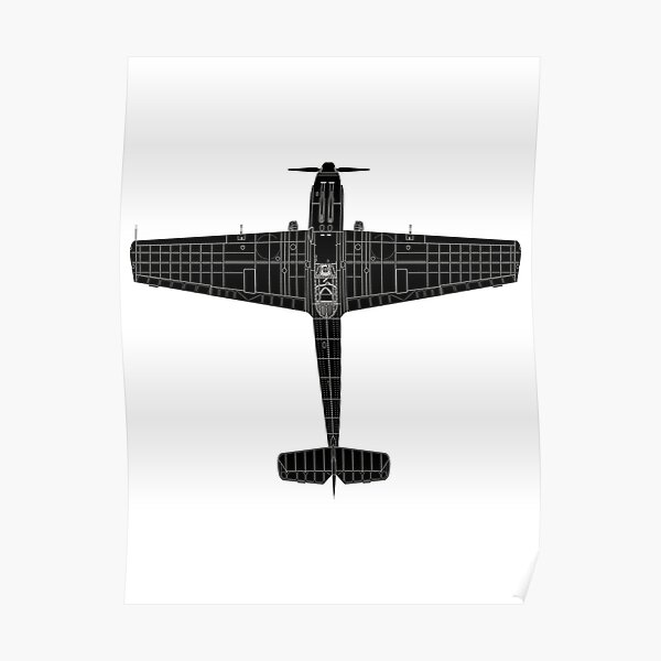 "Messerschmitt BF 109 Black Top View" Poster for Sale by ...