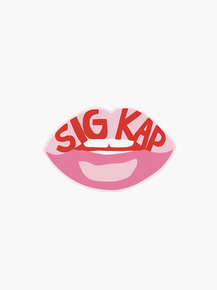 "Sig Kap Pink Lips" Sticker by aehvball | Redbubble