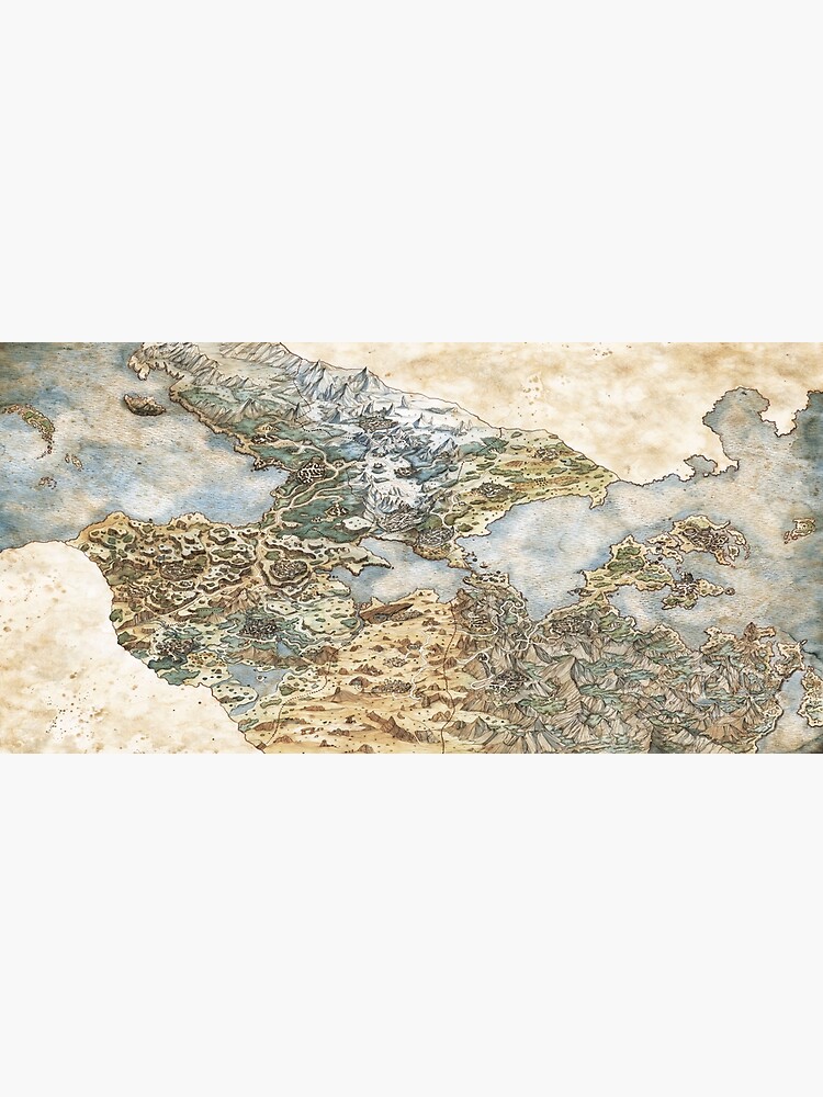 Octopath Traveller World Map Premium Matte Vertical Poster