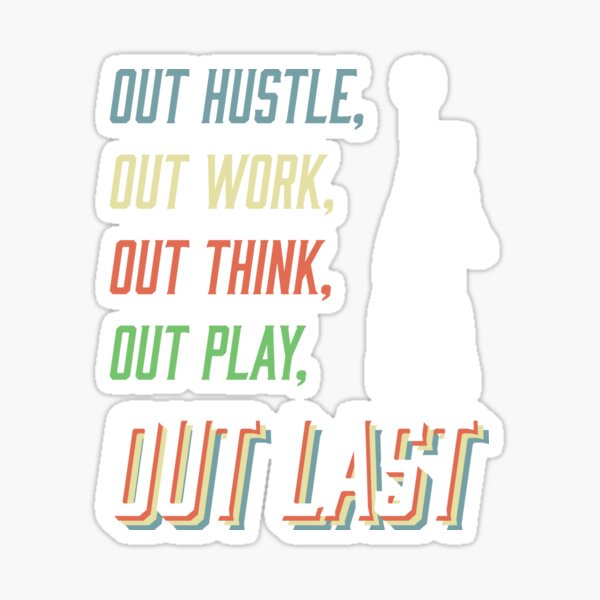"Out Hustle Out Work Retro Beach Volleyball Player Lover " Sticker for ...