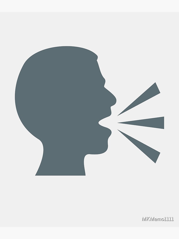 " Speaking Head in Silhouette Mansplaining Shouting" Poster for Sale by ...