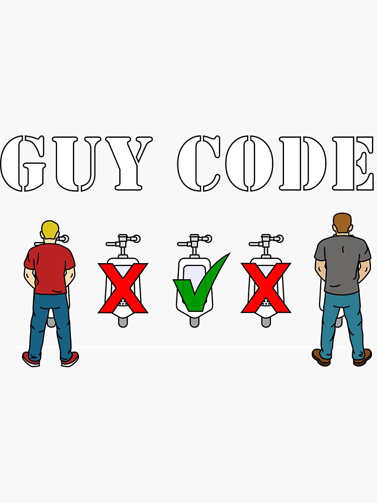 Pegatina «Guy Code - Reglas para urinarios» de TNinjaShirts | Redbubble