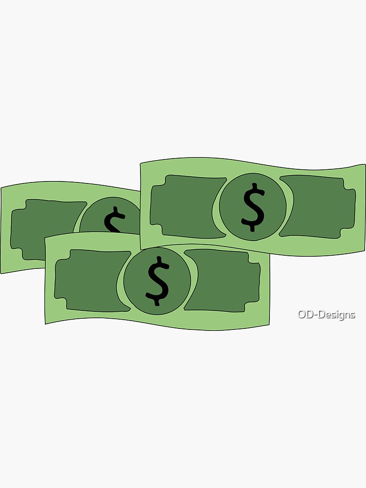 "Money Illustration" Sticker for Sale by OD-Designs | Redbubble