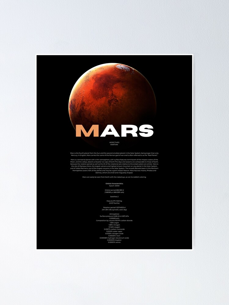 "Solar system: Mars" Poster for Sale by QuinceJelly | Redbubble