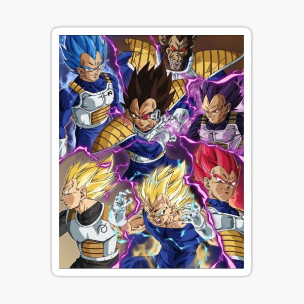 "Vegeta Transformation Collage" Sticker for Sale by NathanTG | Redbubble