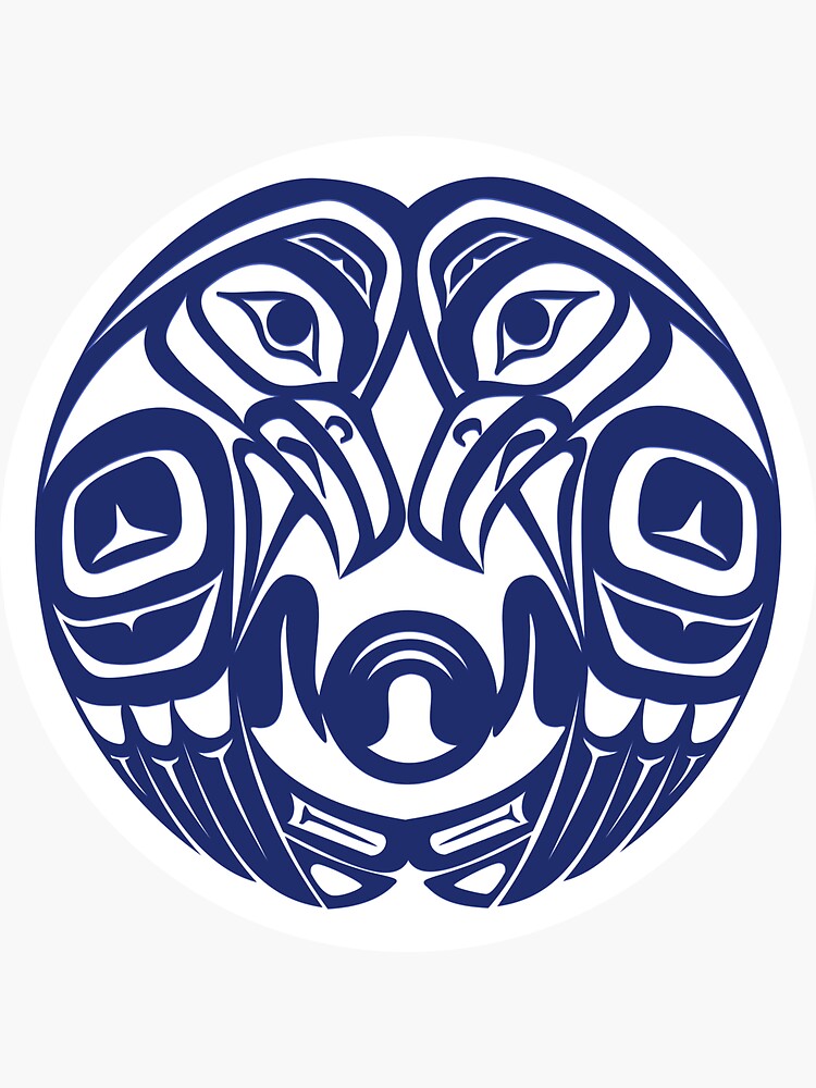 "Double raven circle pacific northwest formline salish haida eagle moon ...
