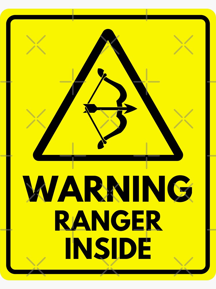 "Warning Ranger Inside Roleplaying Tabletop Design" Sticker by ...
