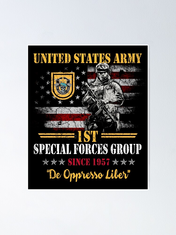 "Proud US Army 1st Special Forces Group Solder US Flag Vintage "De ...