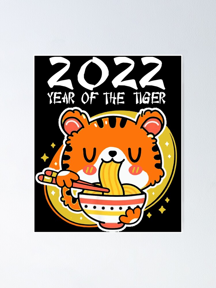 Póster «Feliz año nuevo chino 2022 Año del tigre Cute Kawaii» de MERCH ...