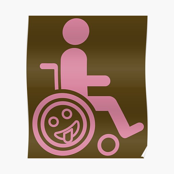 "Wheelchair with Happy Fun Emoji" Poster for Sale by BoardGameMerch ...