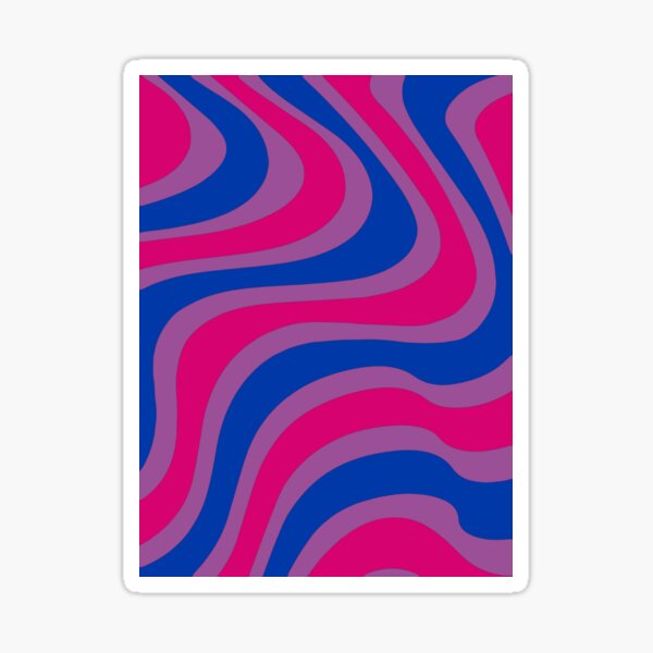 "wavy bi flag" Sticker by bpizeta | Redbubble