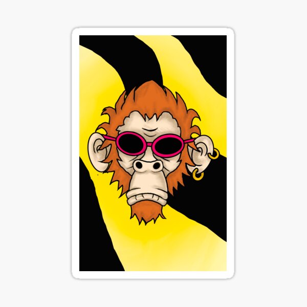 "Monkey" Sticker for Sale by realdrawviews | Redbubble