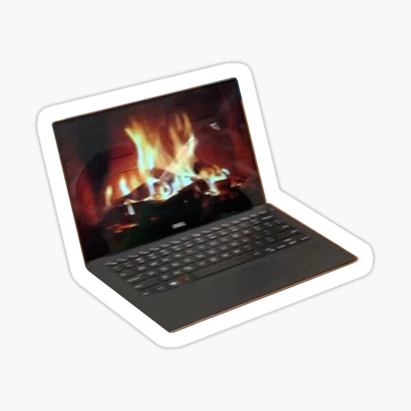 "Laptop Fire" Sticker for Sale by DylanRewind | Redbubble